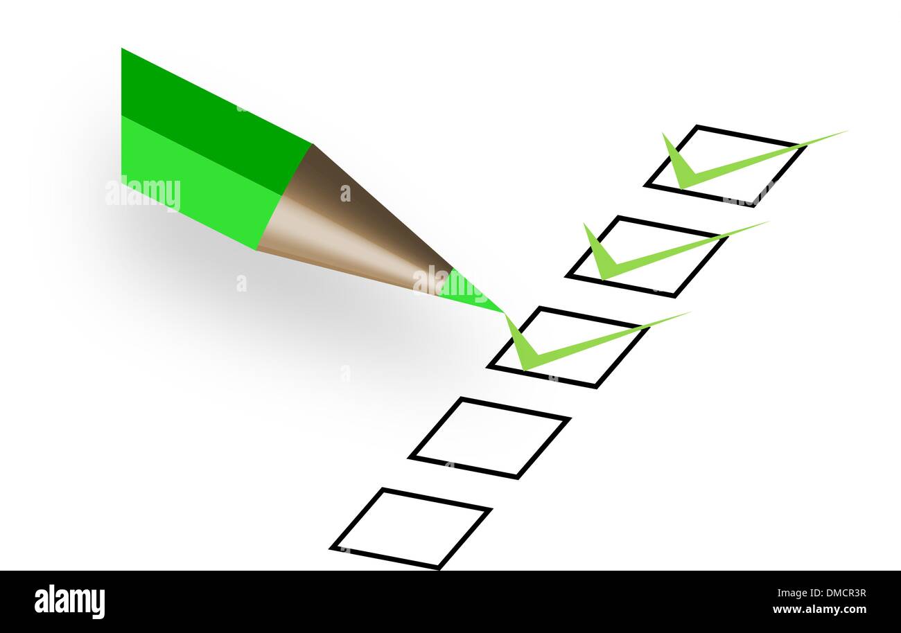 questionnaire with green pen Stock Vector Image & Art - Alamy