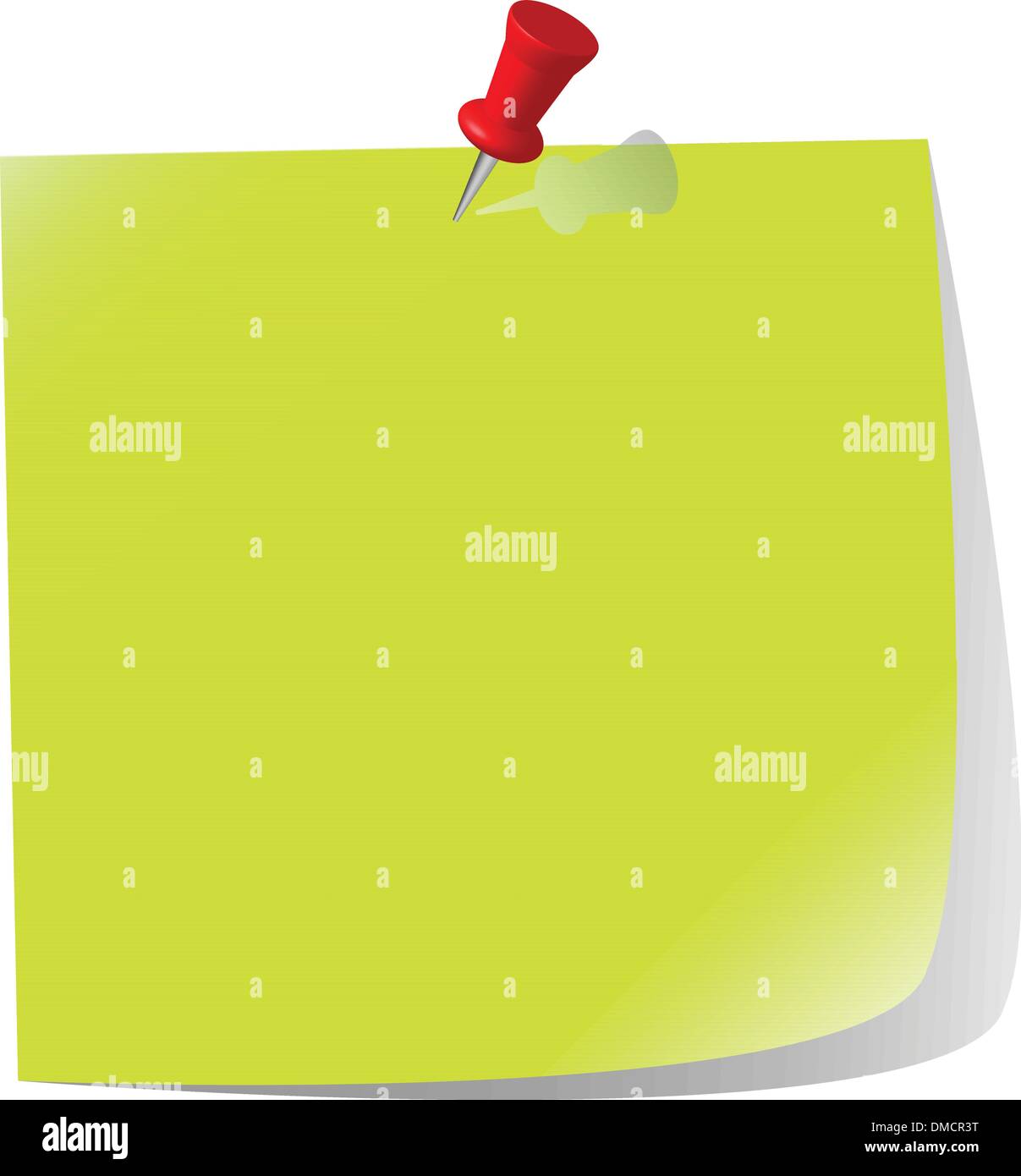 Vector - pinned note paper, green Stock Vector Image & Art - Alamy