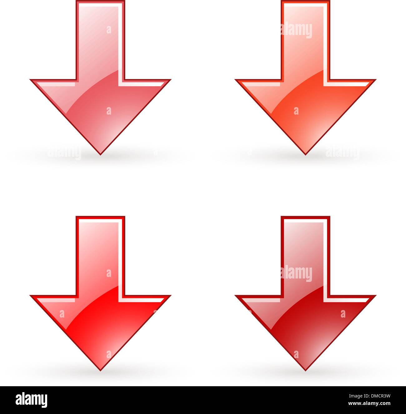 arrow download red button icon Stock Vector Image & Art - Alamy