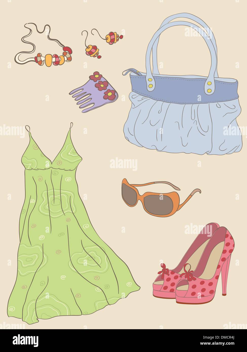 Summer fashion dress Stock Vector Images - Alamy
