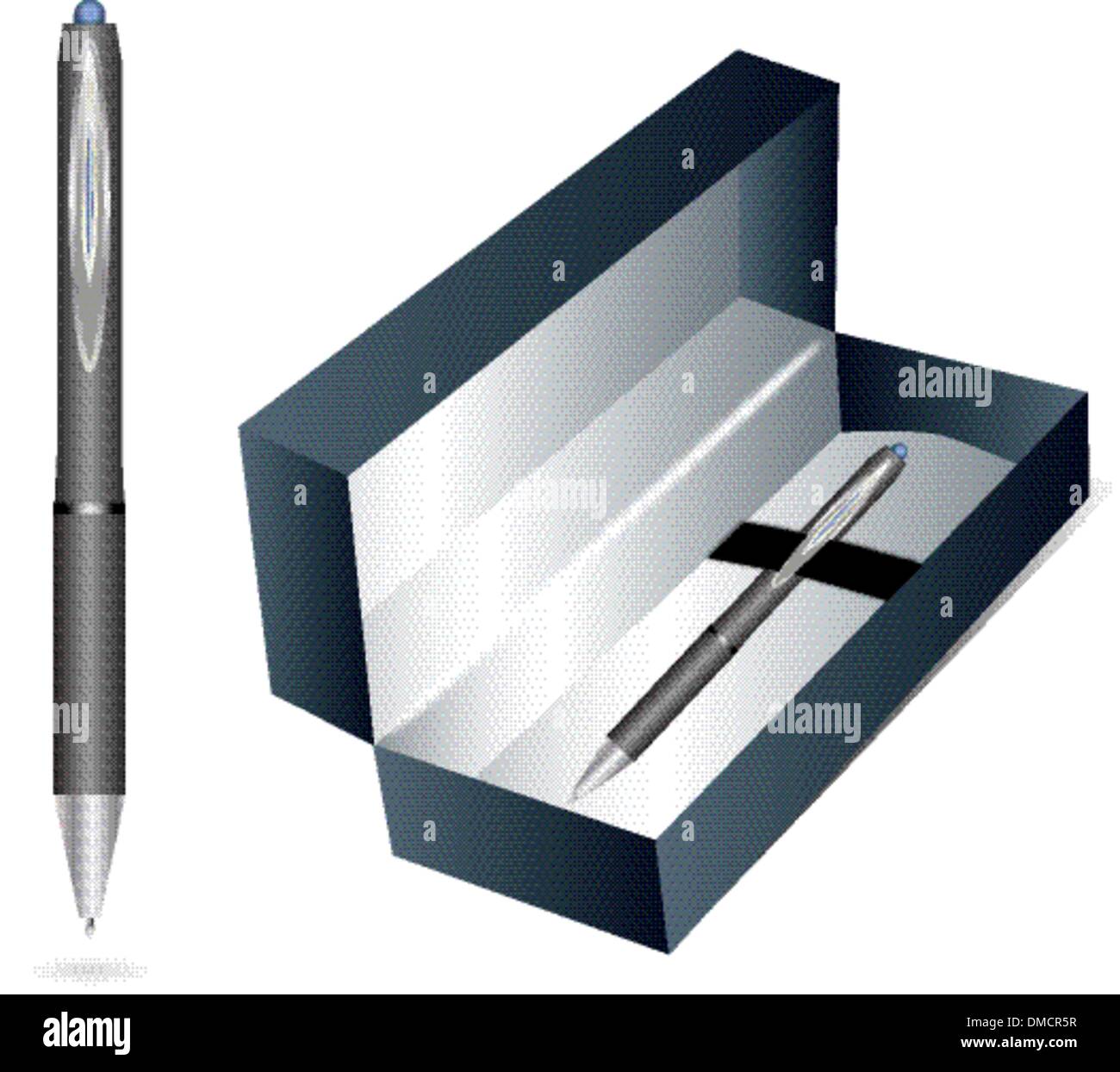 vector pen in a box isolated on white background Stock Vector Image ...