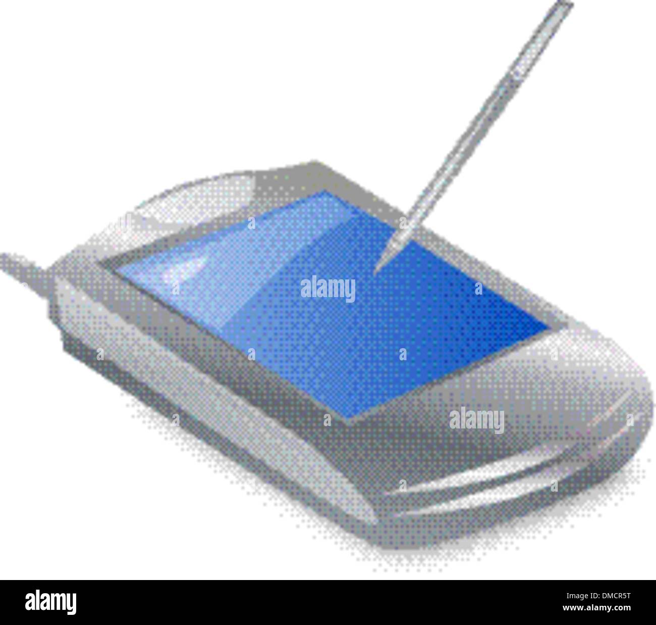 pocket computer pda with great screen and stylus Stock Vector Image ...