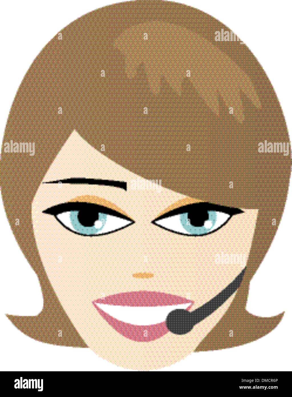 Face of virtual customer representative with a microphone Stock Vector ...