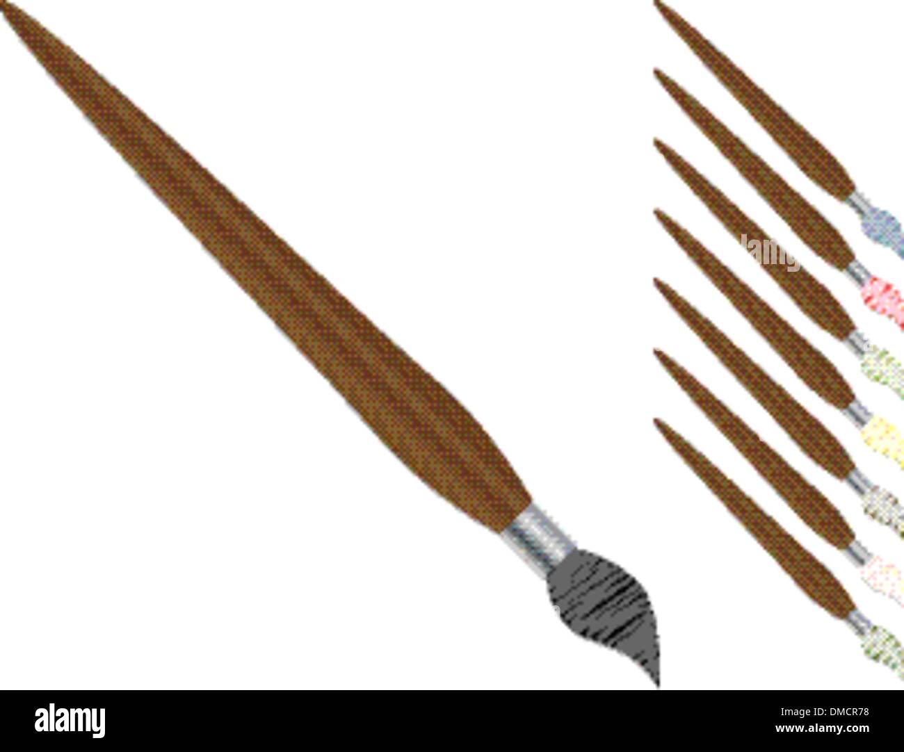Art brushes and pencils Stock Vector Images - Alamy