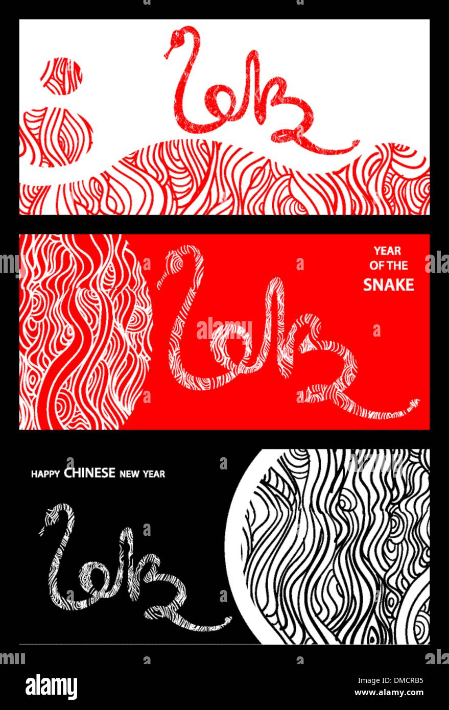 Chinese New Year of the Snake poster set Stock Vector Image & Art - Alamy