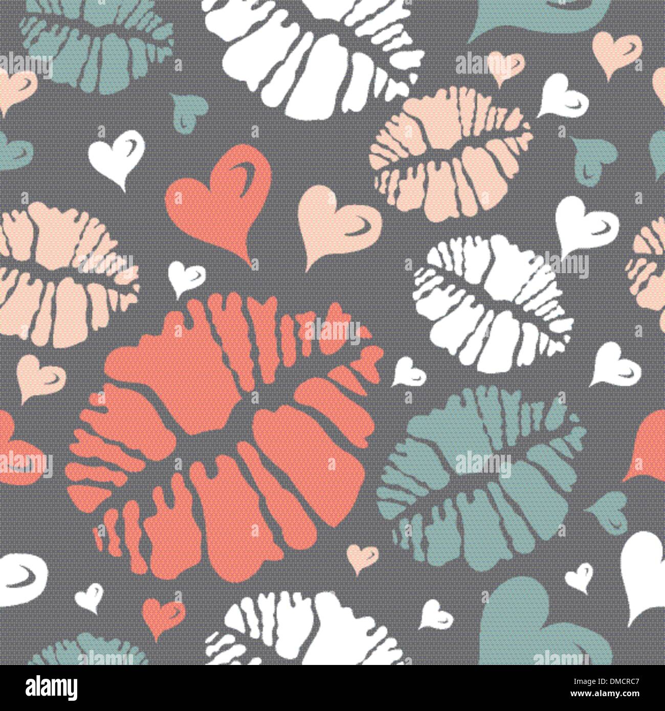 Kiss print and heart pattern Stock Vector Image & Art - Alamy
