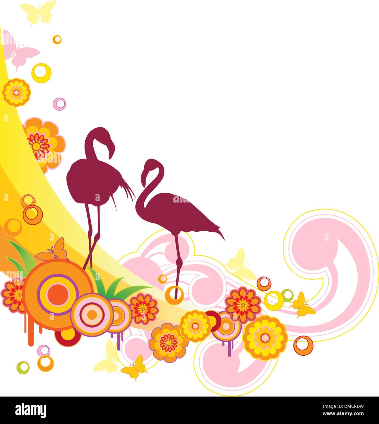 background with flamingo Stock Vector Image & Art - Alamy