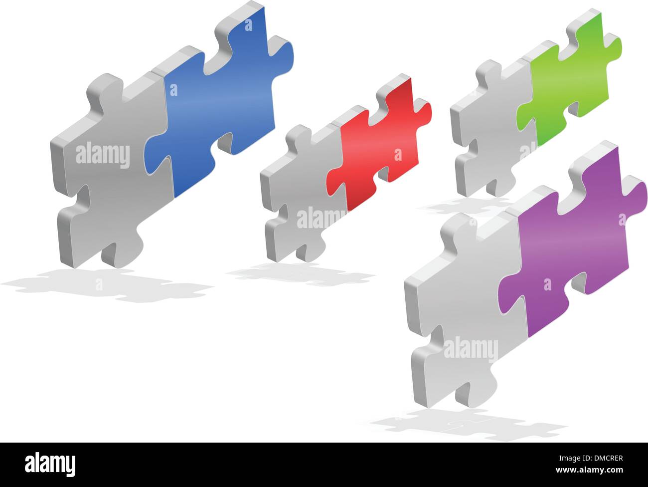 Three jigsaw pieces Stock Vector Images - Alamy