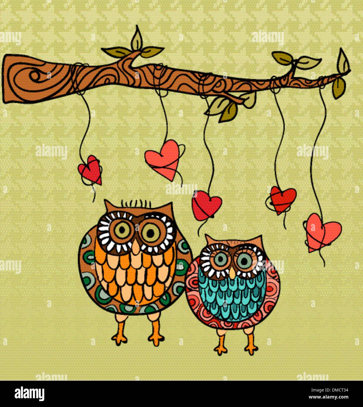 Owl love wedding card background Stock Vector Image & Art - Alamy