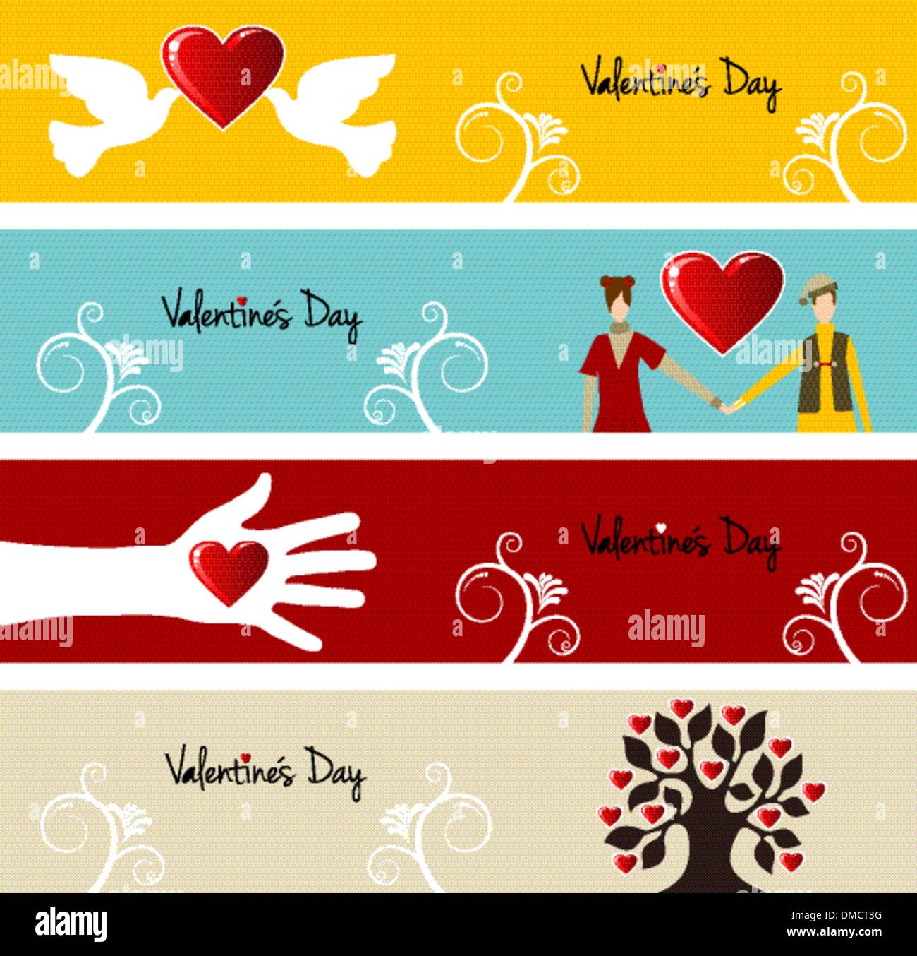 Greeting banner young couple Stock Vector Images - Alamy