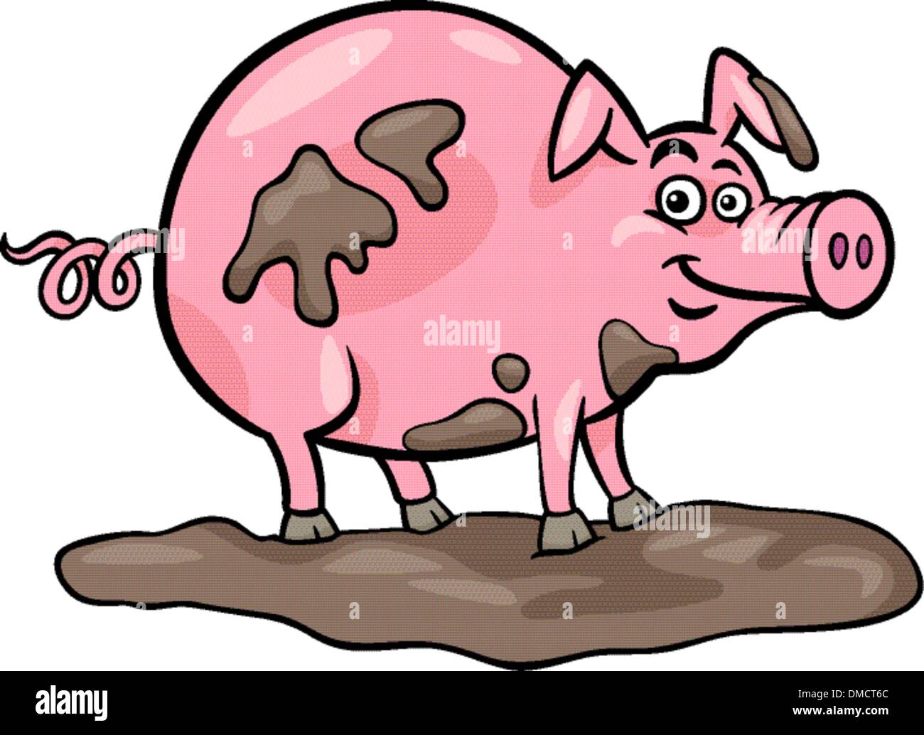 pig farm animal cartoon illustration Stock Vector Image & Art - Alamy