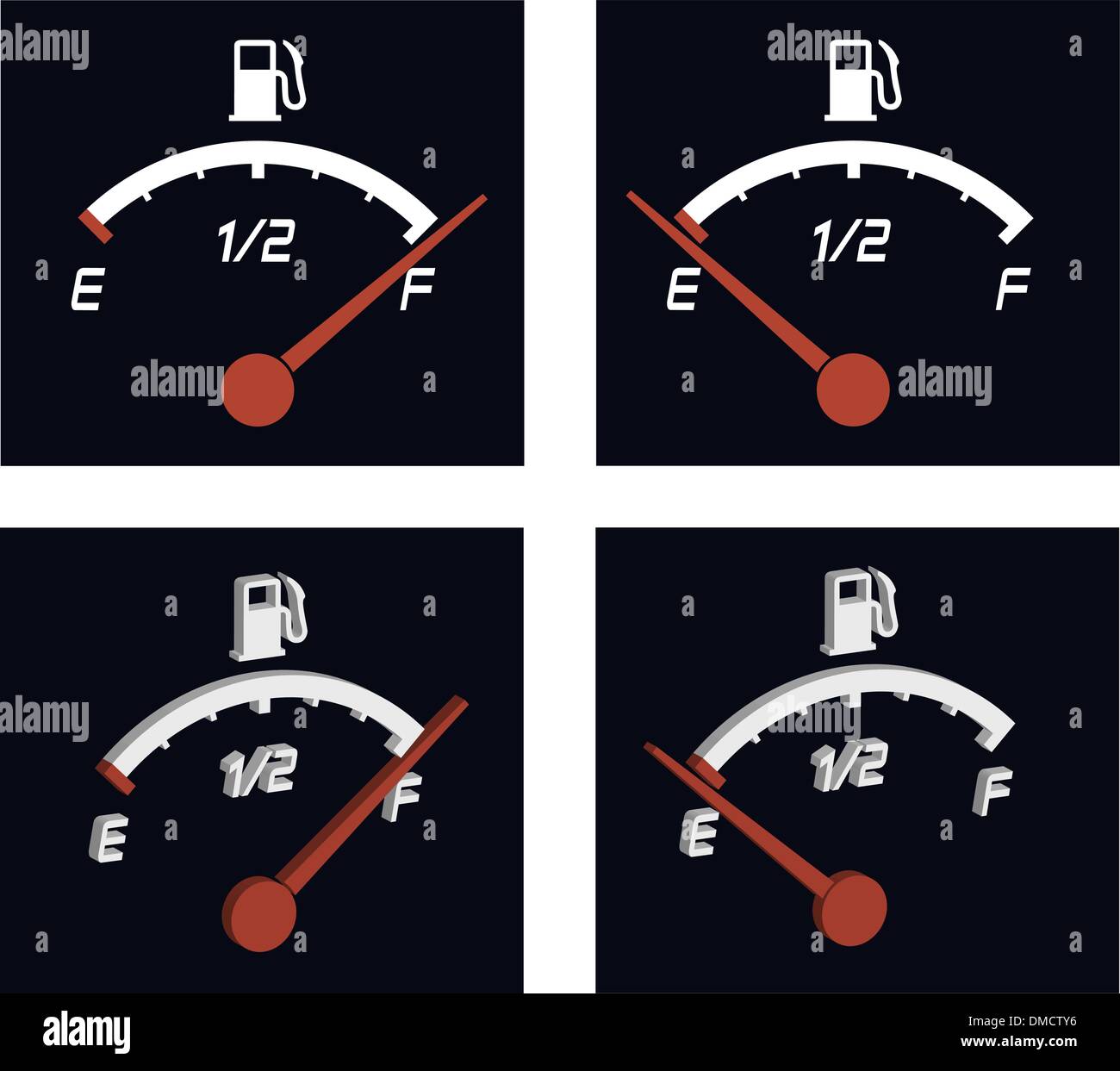 3d illustration of generic fuel meter over dark background Stock Vector ...