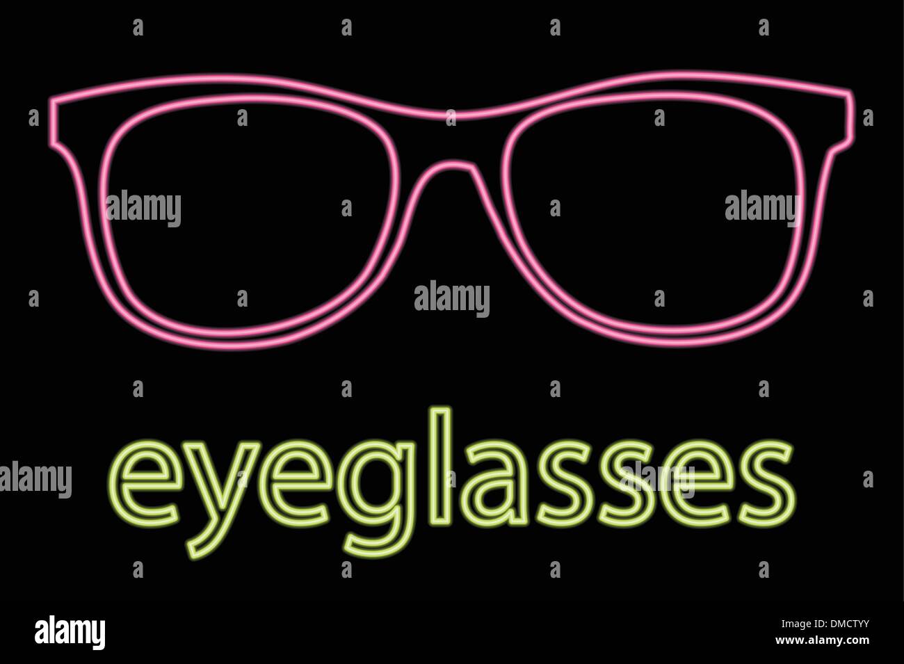 Neon Eyeglass Symbol Stock Vector Image & Art - Alamy