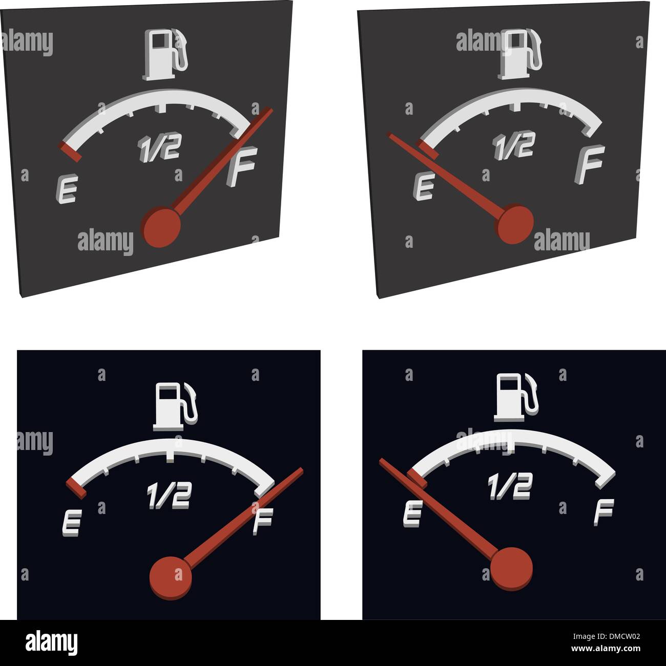 3d illustration of generic fuel meter over dark background Stock Vector ...