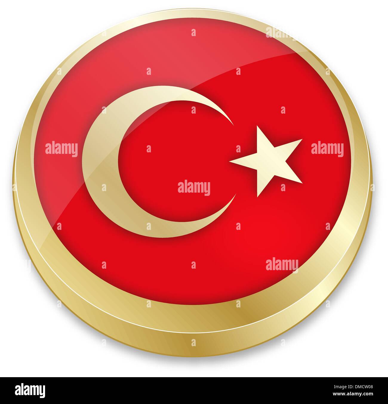flag of turkey in button shape Stock Vector Image & Art - Alamy