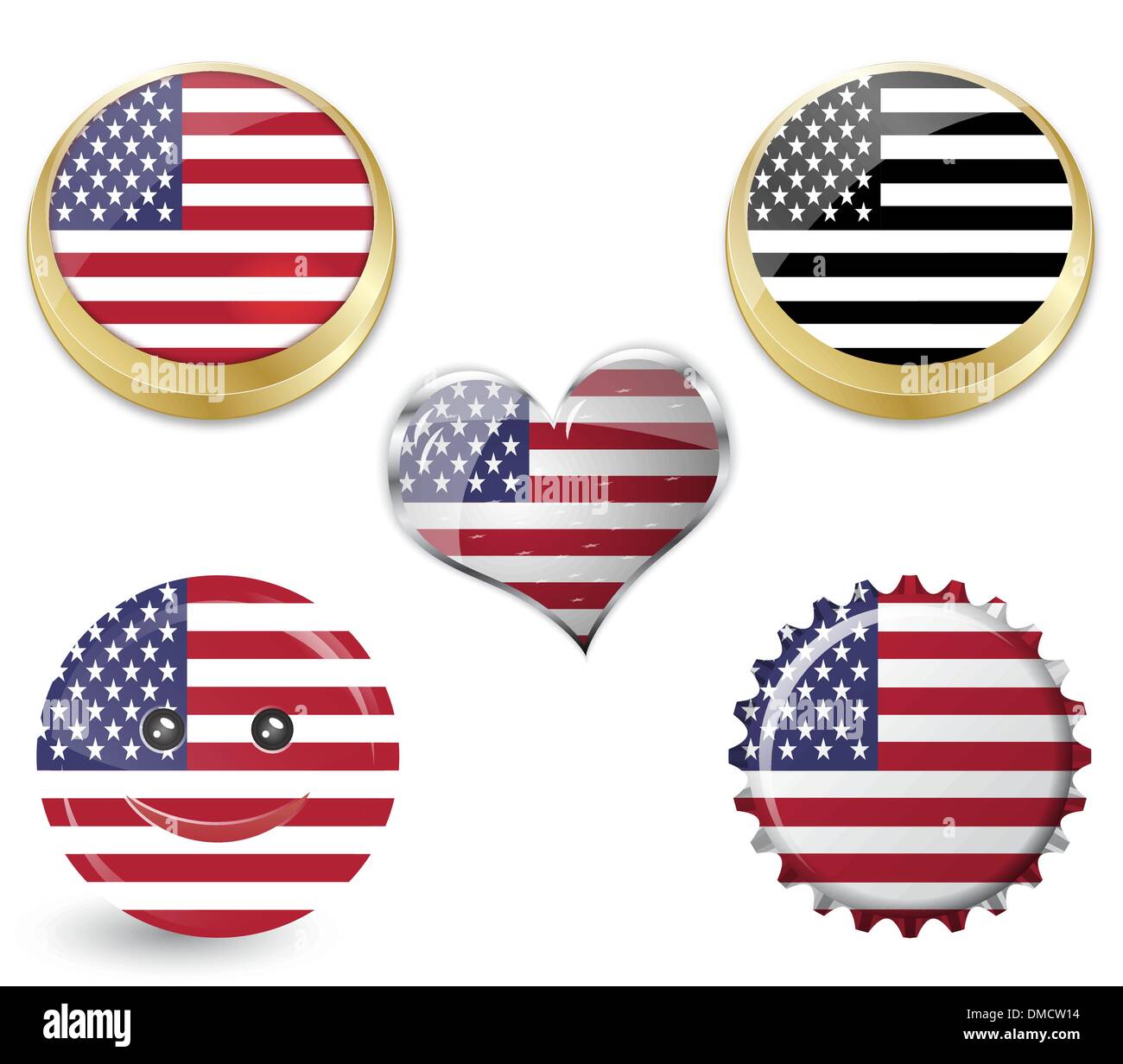 flag of united state of america in in various shape Stock Vector Image ...