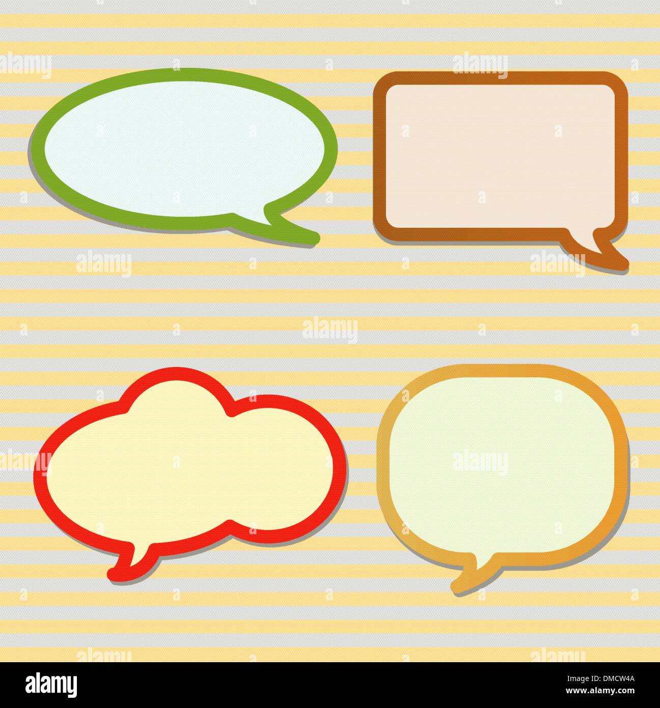 Thought Bubbles on Yellow and Grey Striped Pattern Stock Vector Image ...