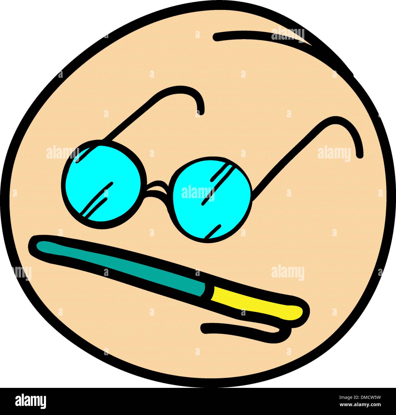 Round glasses on white Stock Vector Images - Alamy