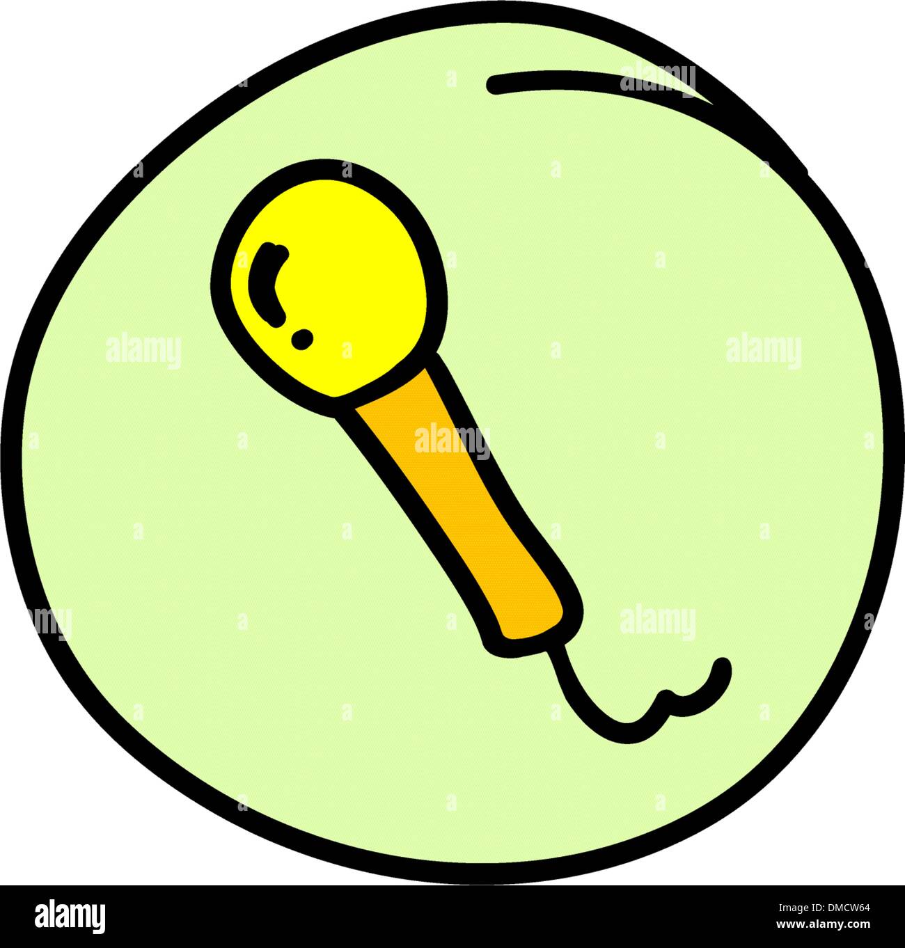 A Yellow Microphone on Round Green Background Stock Vector Image & Art ...