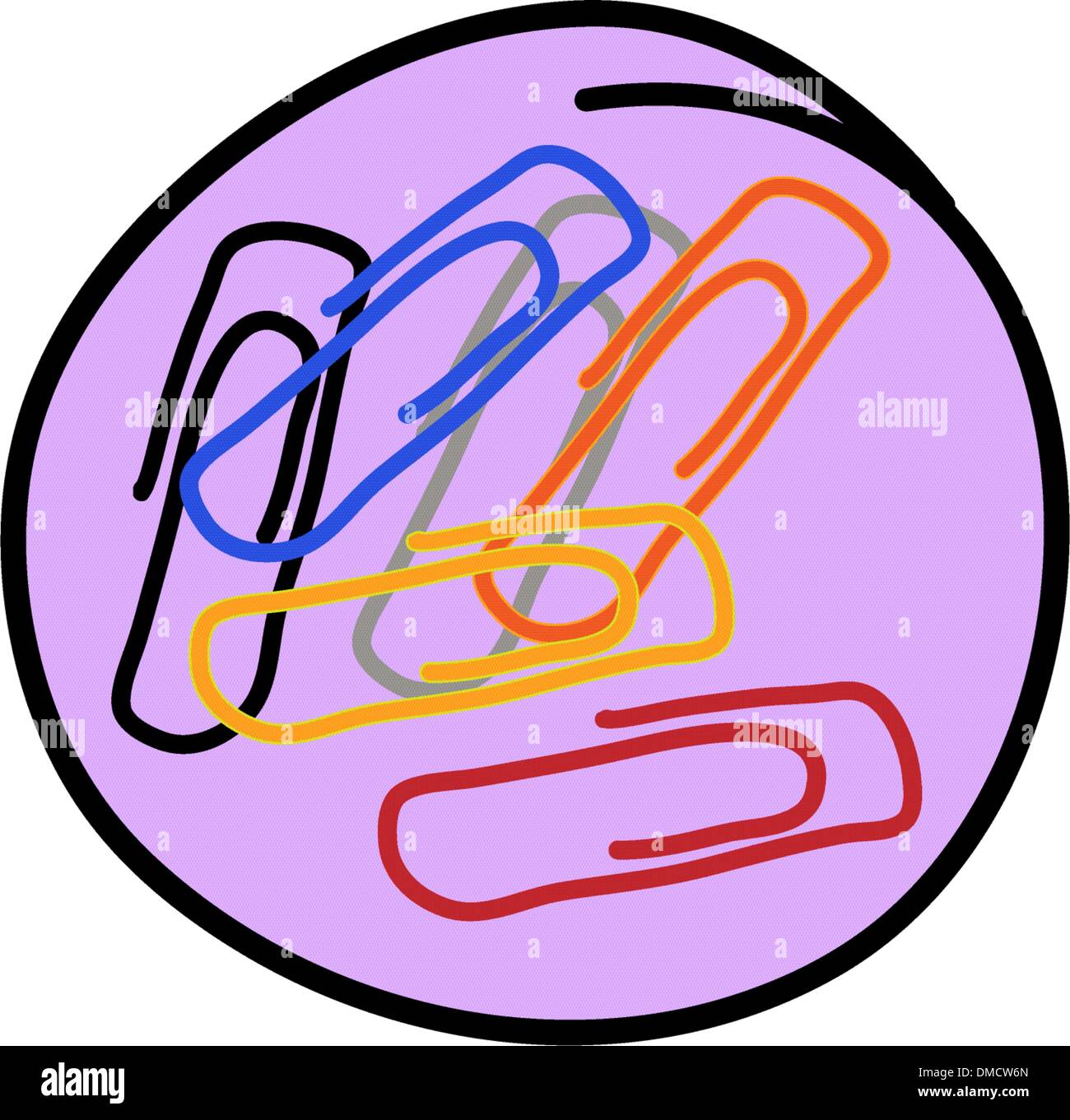 Six Paper Clips on Round Purple Background Stock Vector Image & Art - Alamy