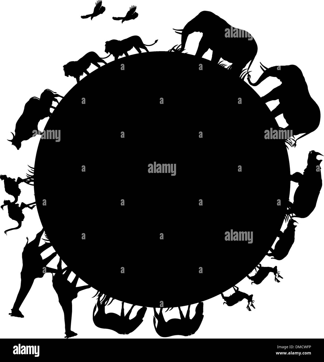 Silhouette world Stock Vector Images - Alamy