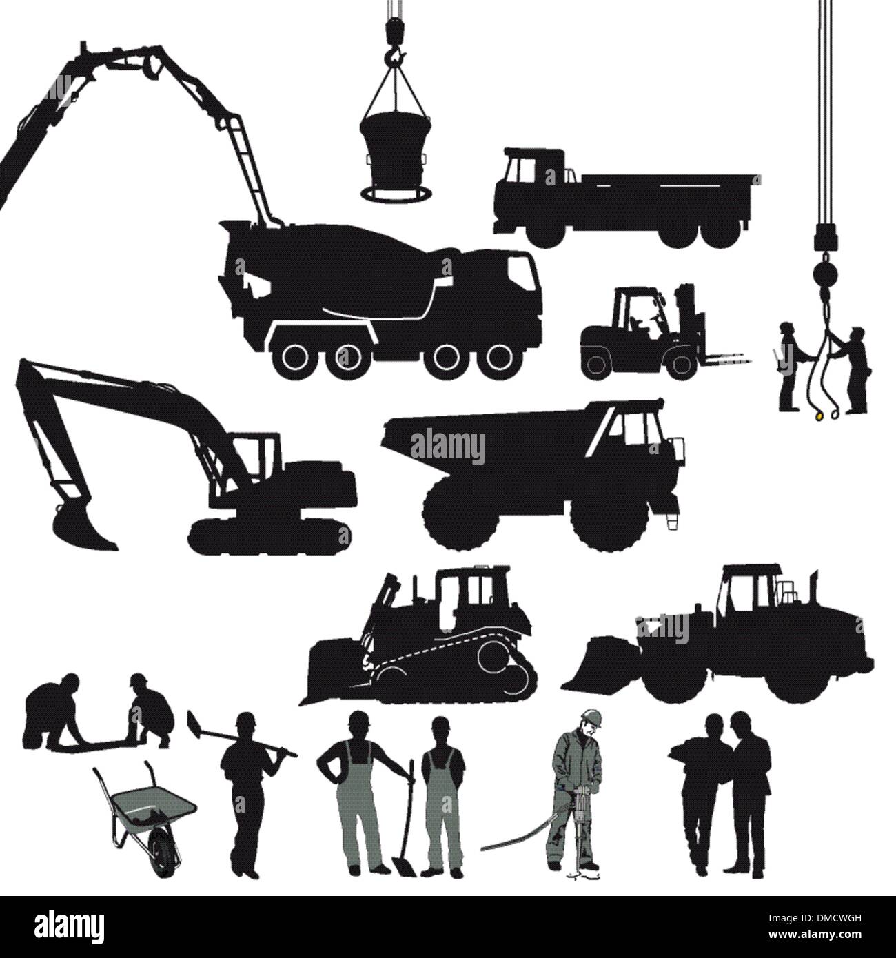 Workers digging in construction Stock Vector Images - Alamy