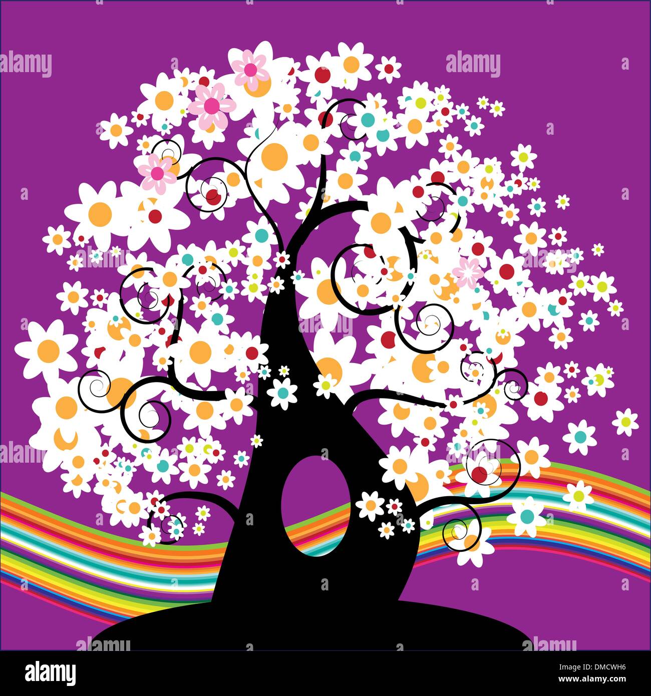 Floral tree beautiful Stock Vector Image & Art - Alamy