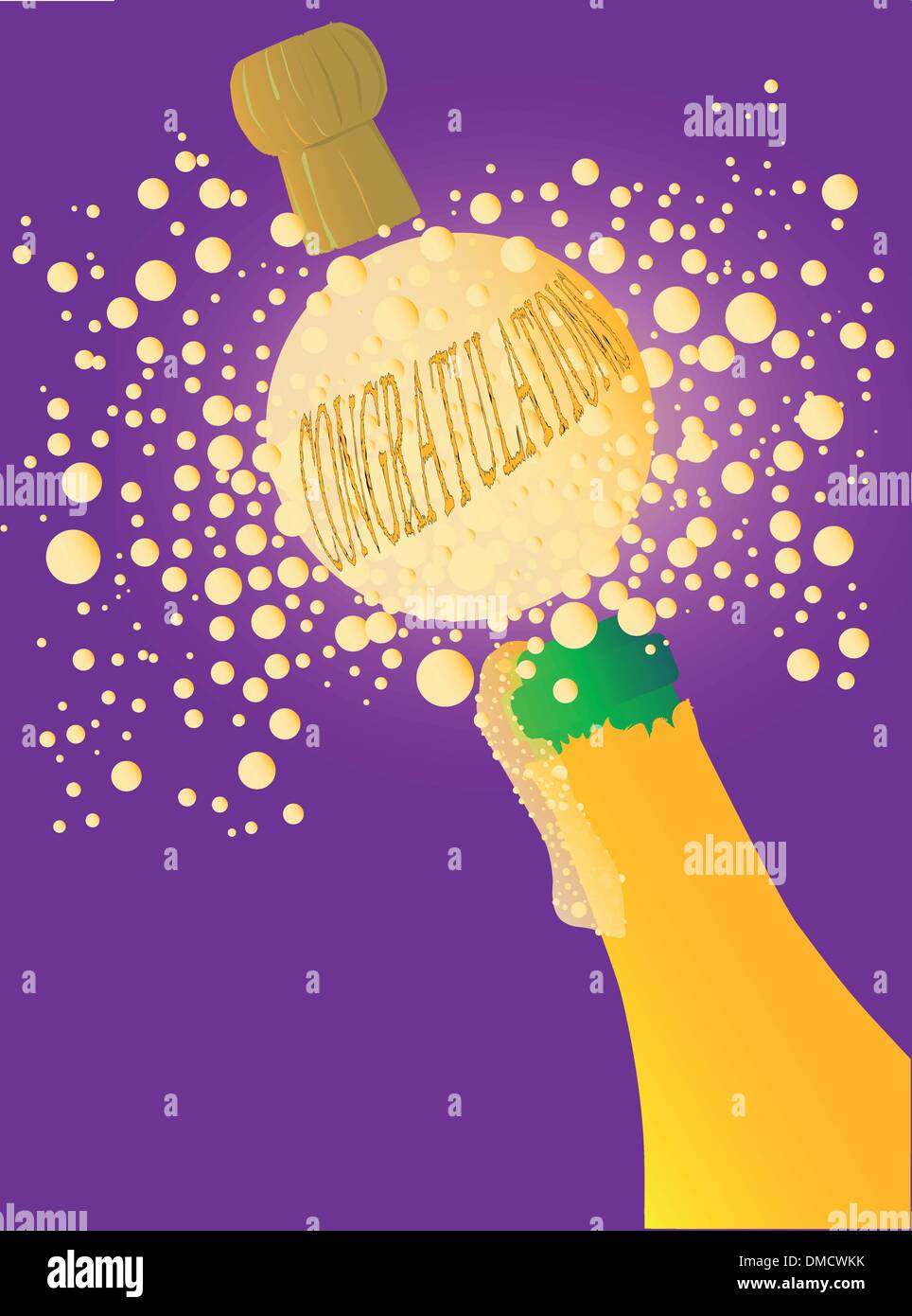 Champagne bottle spilling Stock Vector Images - Alamy