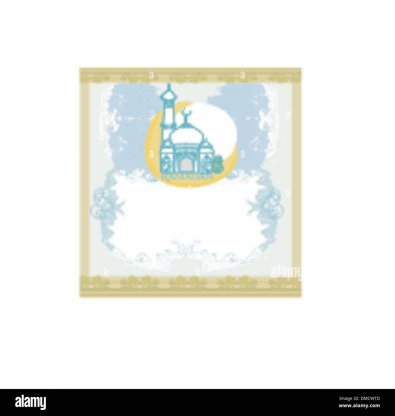 artistic pattern background with moon and mosque Stock Vector Image ...