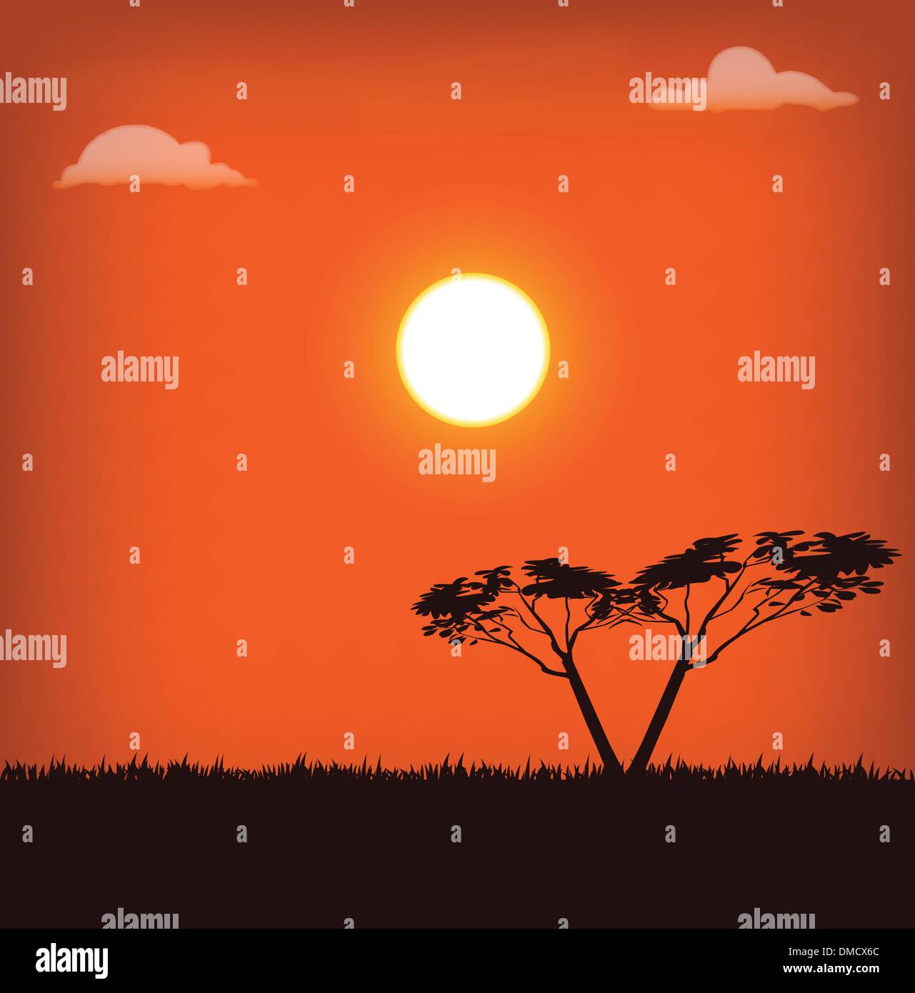 Kenya landscape sky Stock Vector Images - Alamy