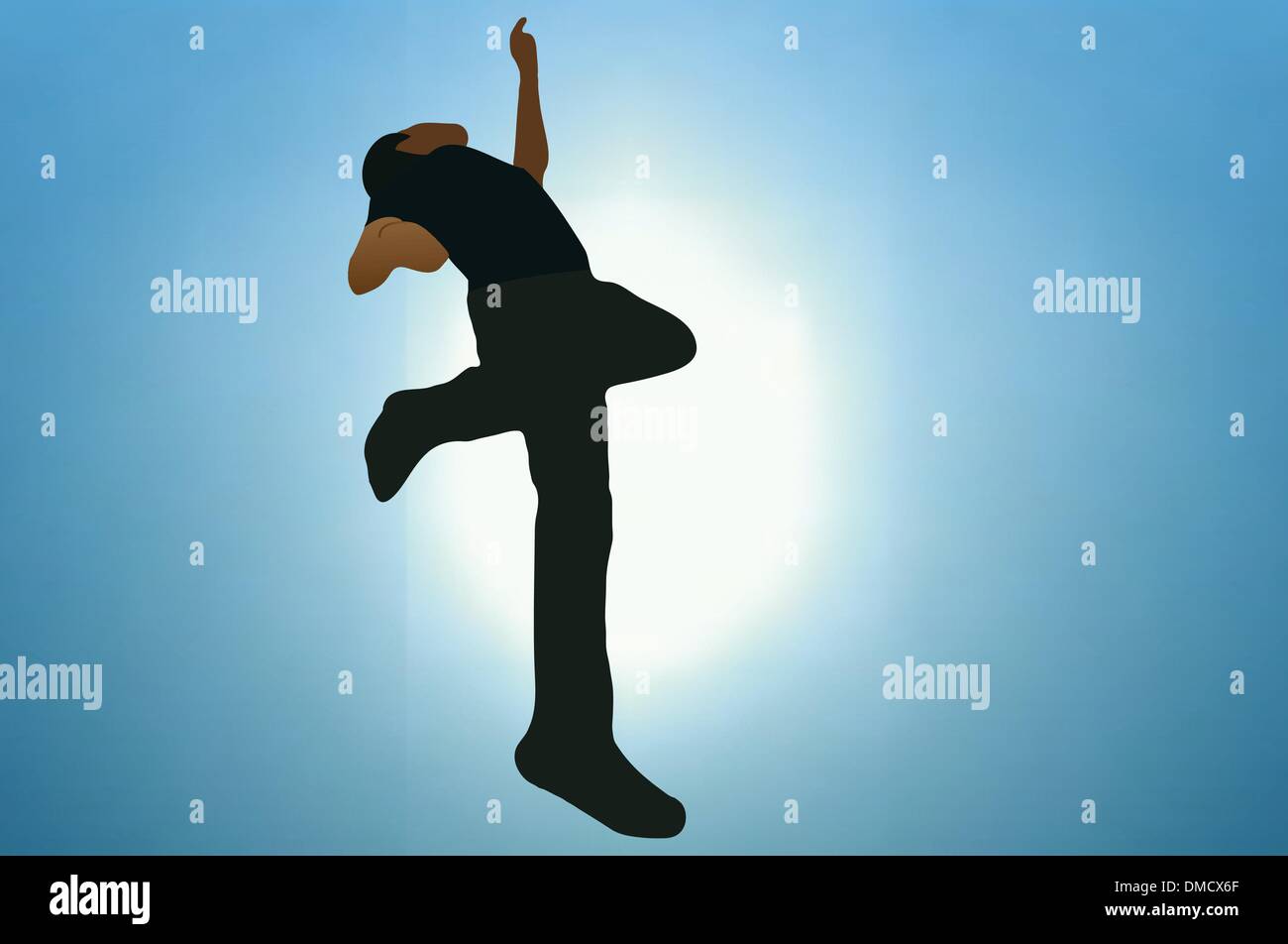 Young boy jumping Stock Vector Images - Alamy