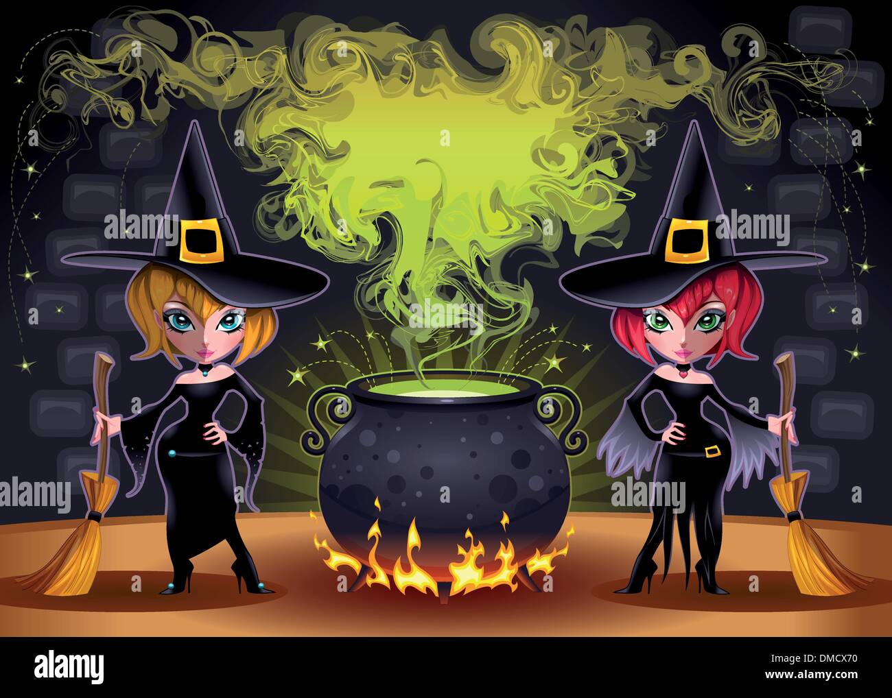 Funny witch broom Stock Vector Images - Alamy