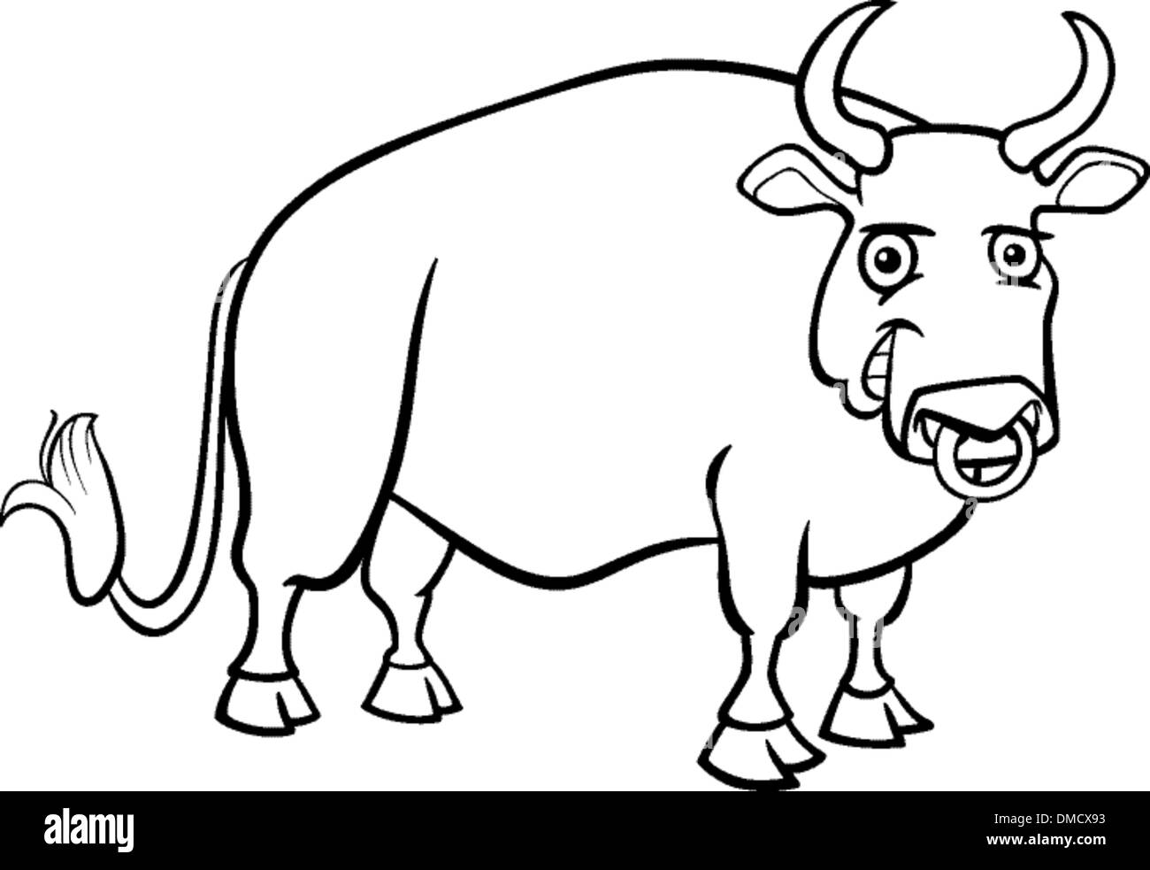 farm bull cartoon for coloring book Stock Vector Image & Art - Alamy