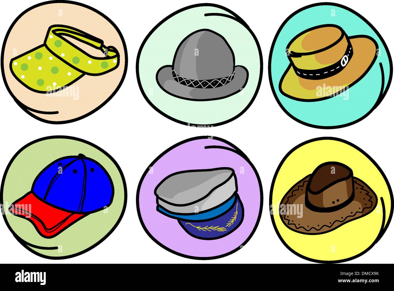 Set straw hats Stock Vector Images - Alamy
