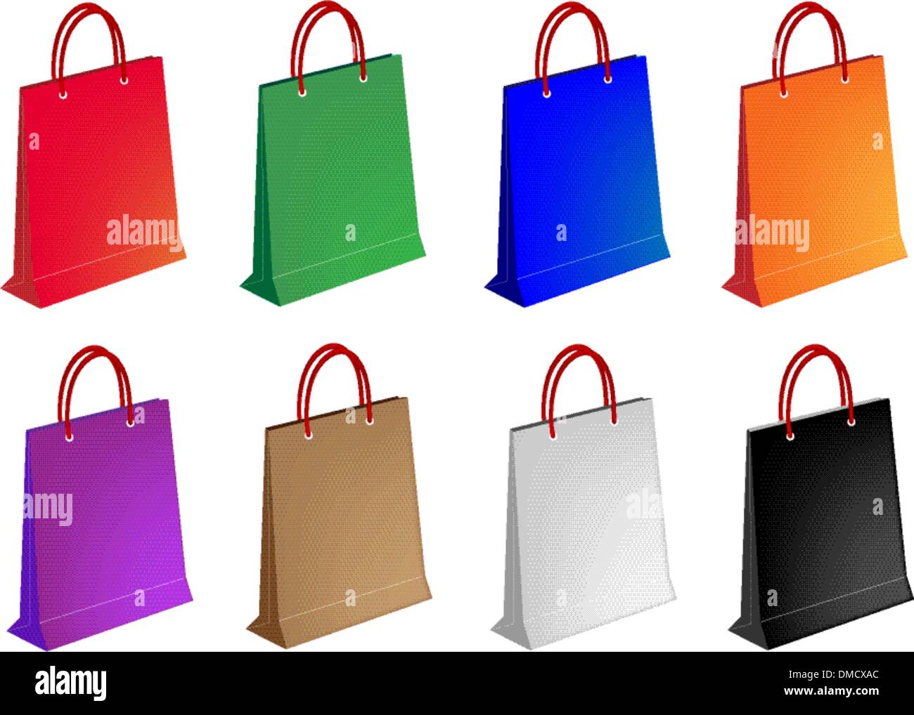 Colorful Illustration Set of Paper Shopping Bag Stock Vector Image ...