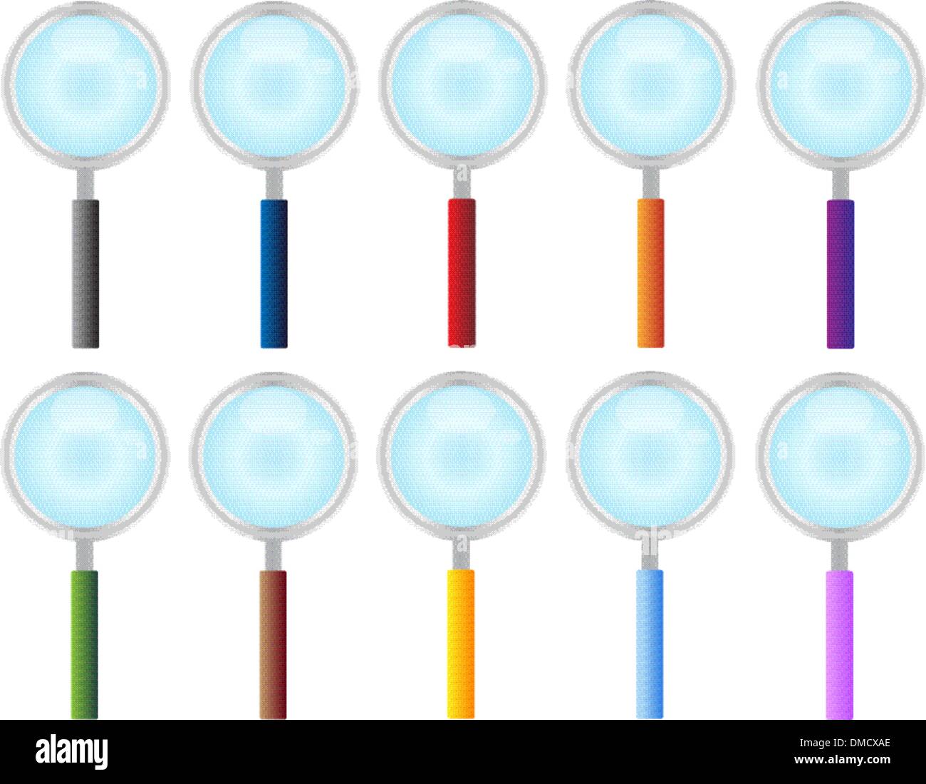 Colorful Illustration Set of Magnifying Glass Icon Stock Vector Image ...