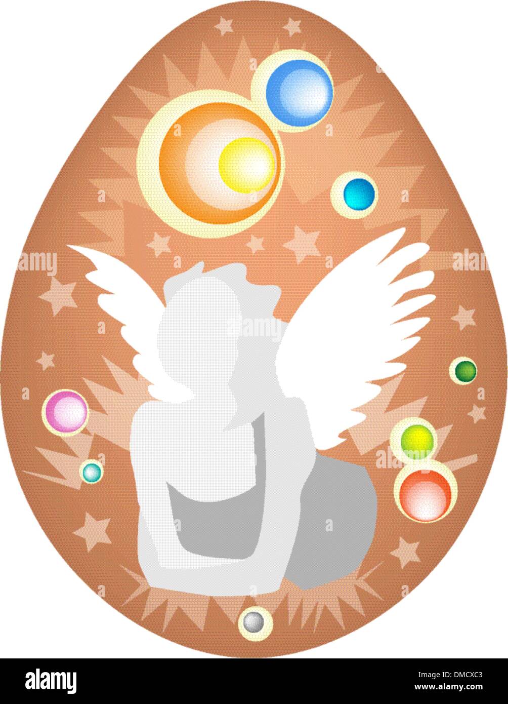 An Illustration of White Angel Painted on Easter Egg Stock Vector Image ...