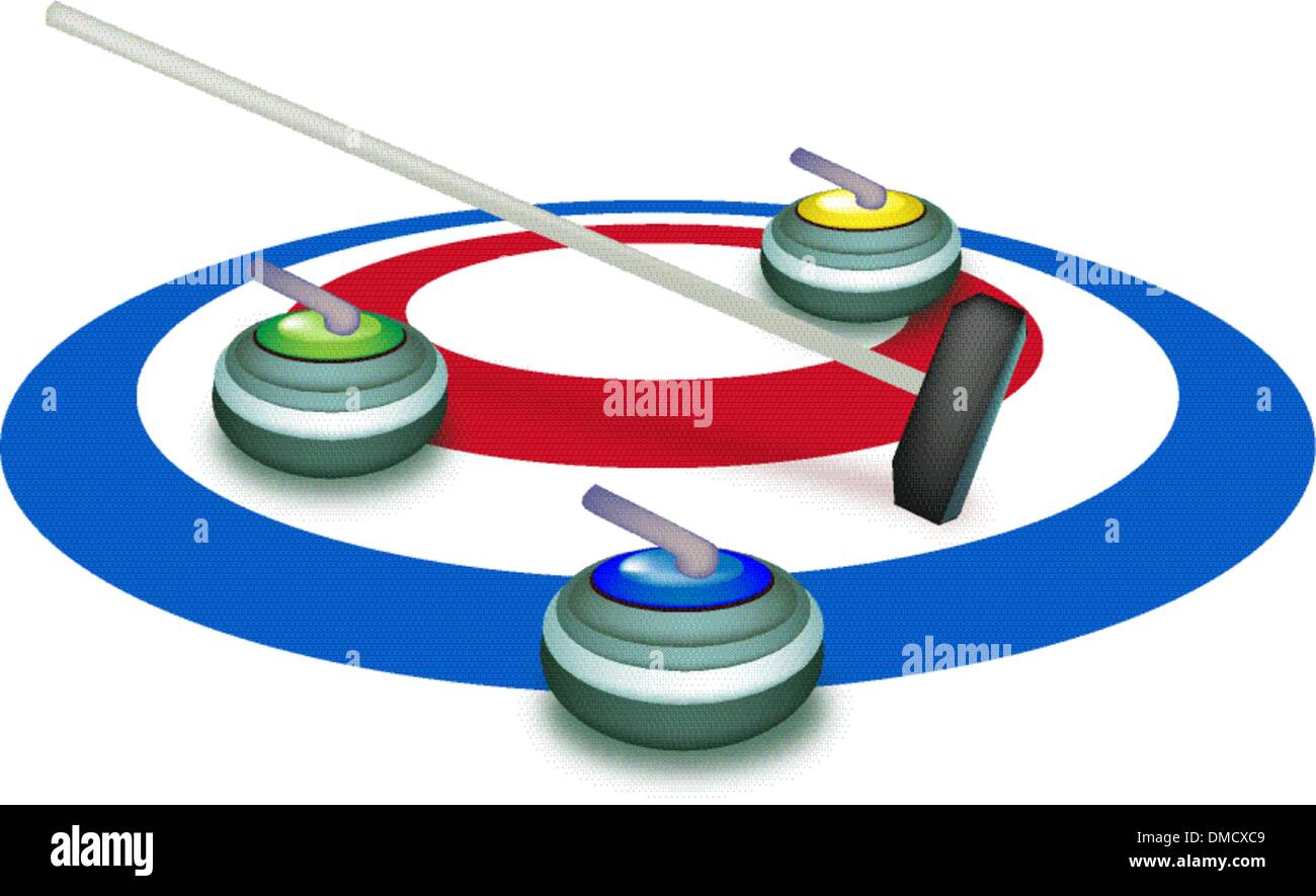 A Collection of Curling Stones on Ice Sheet Stock Vector Image & Art ...