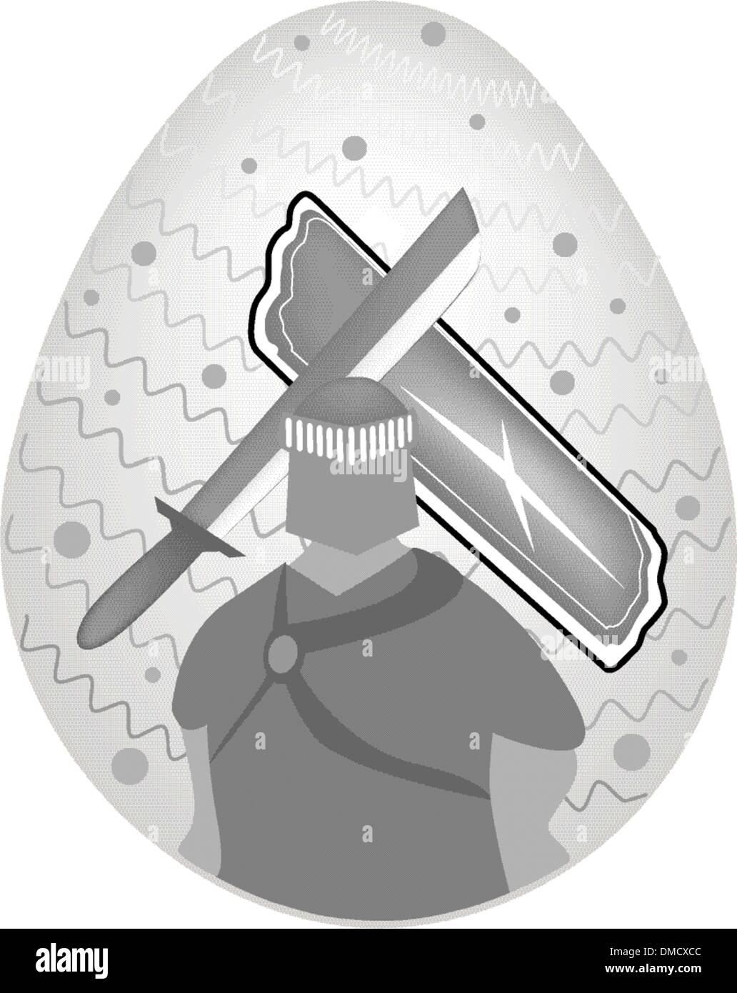Illustration of Knight And Armor Painted on Easter Egg Stock Vector ...