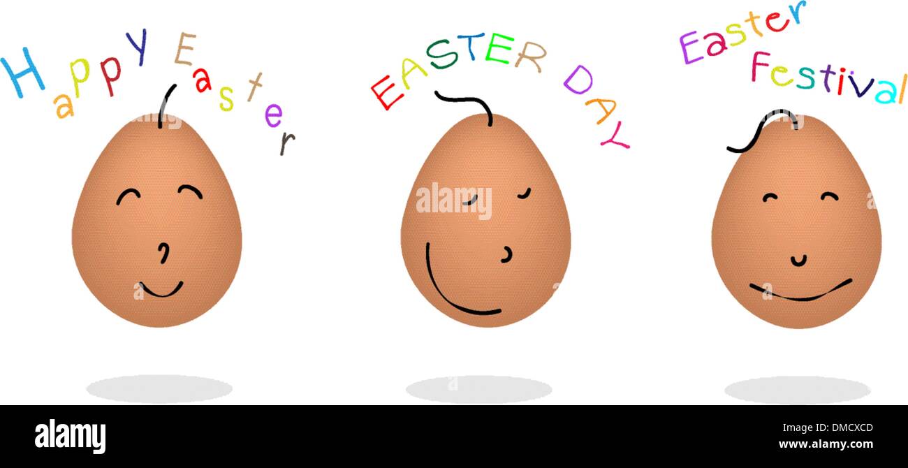 An Illustration of Easter Eggs Emotion Collection Stock Vector Image ...