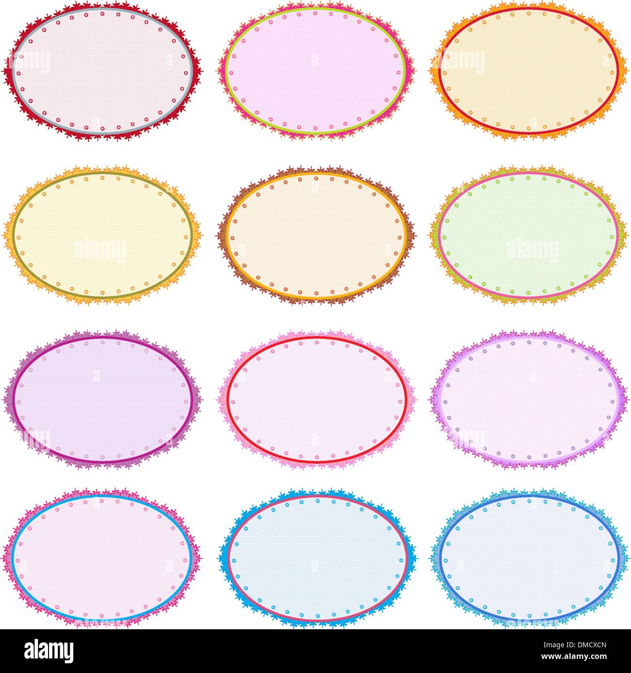 Colorful Illustration Set of Oval Vintage Label Stock Vector Image ...