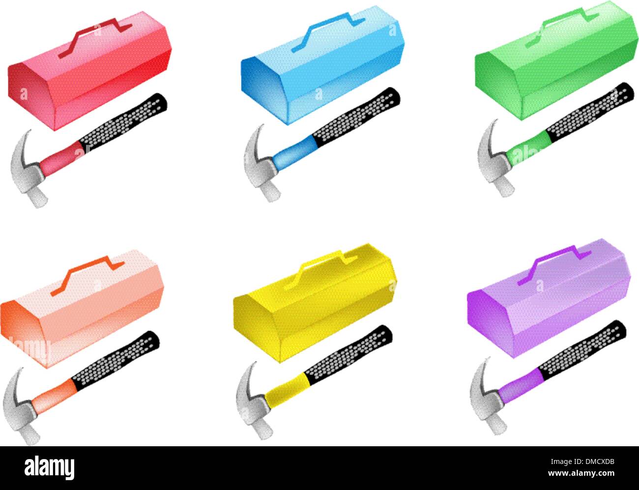 Colorful Illustration Set of Metal Toolbox Icon Stock Vector Image ...