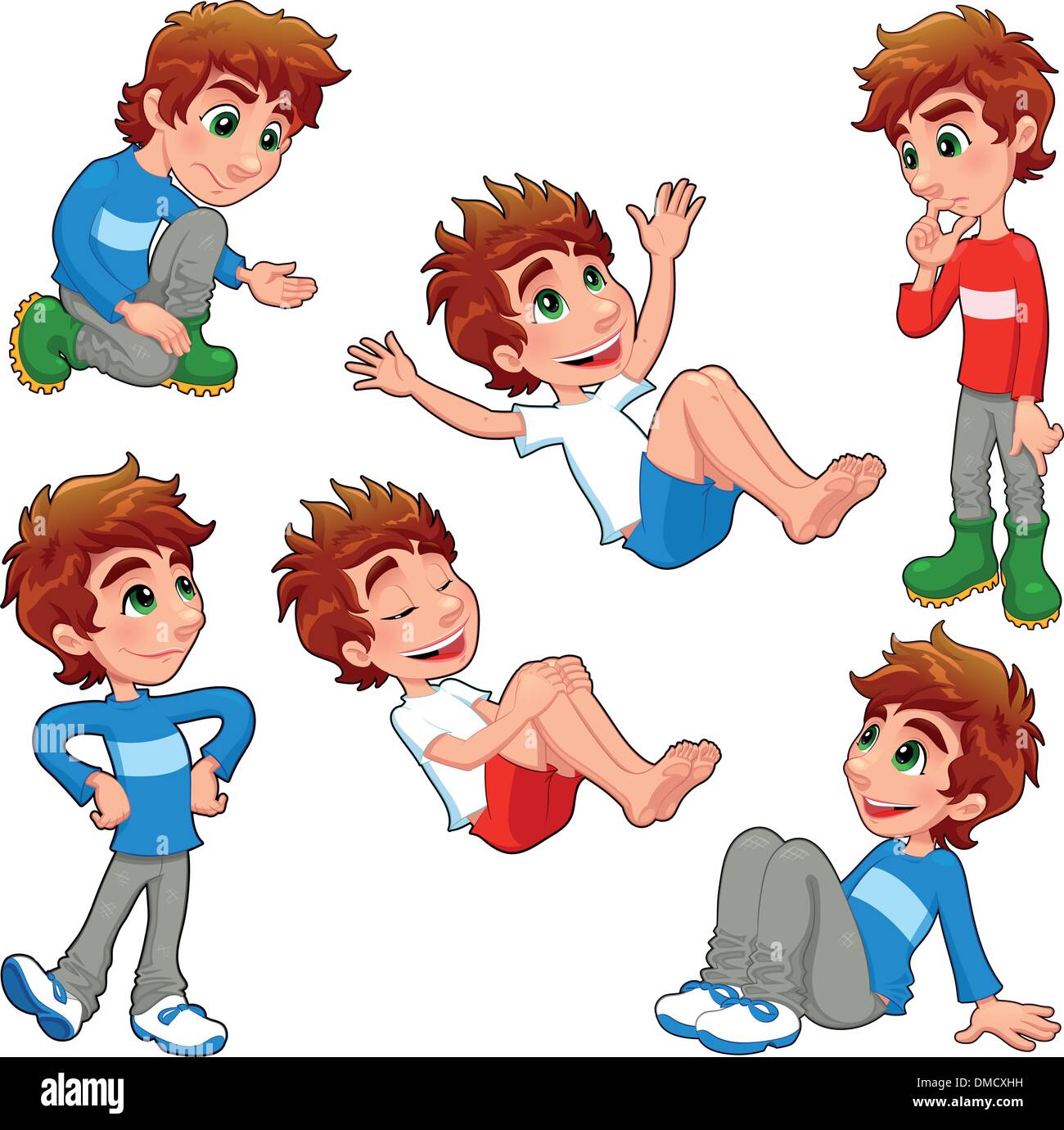 Boy in different poses and expressions Stock Vector Image & Art - Alamy