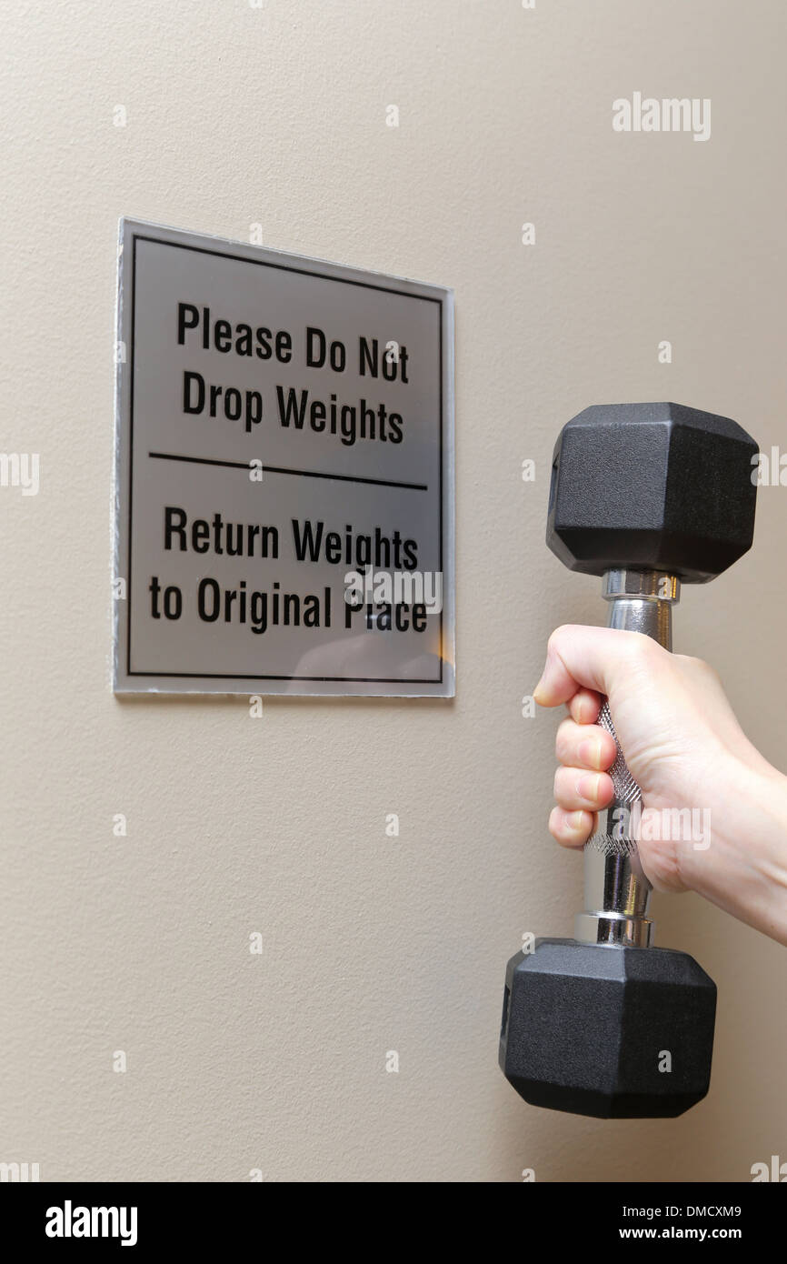 Please do not drop weight sign Stock Photo - Alamy