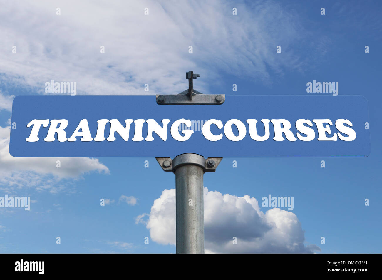 Training courses road sign Stock Photo - Alamy