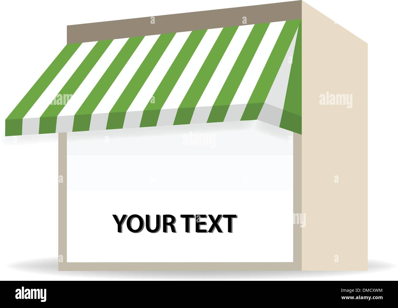 Storefront green white striped awning Stock Vector Images - Alamy