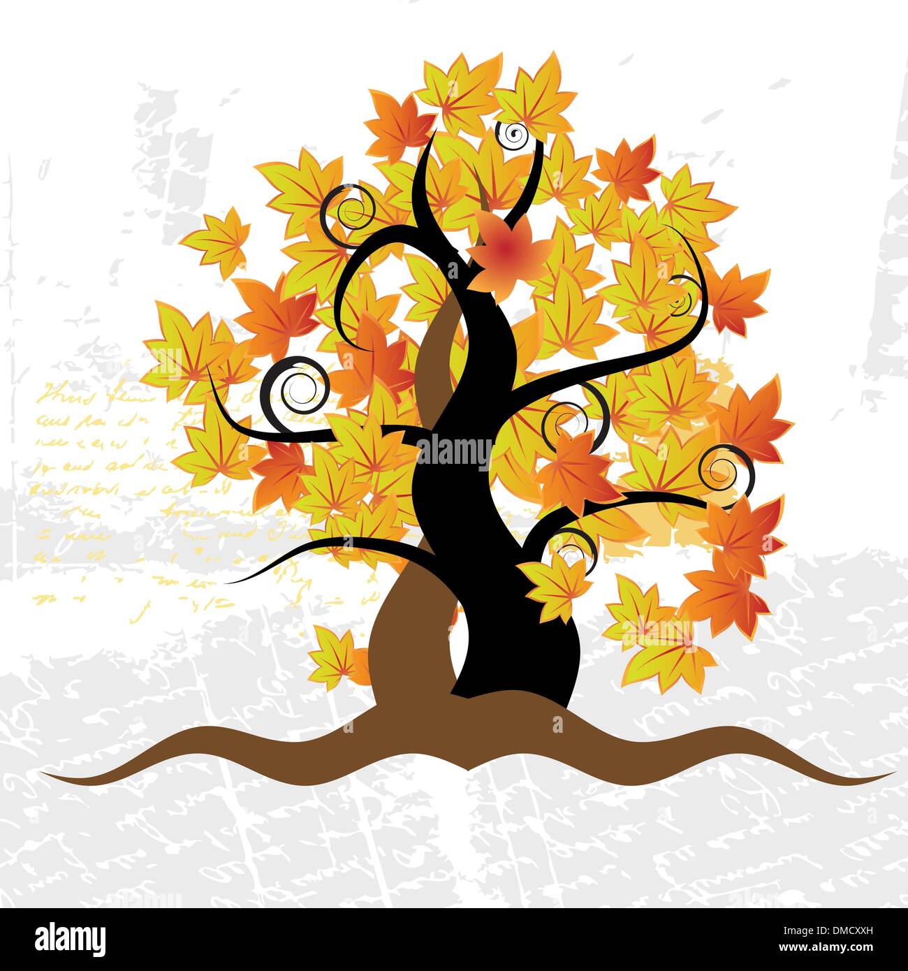 Old oak tree silhouette Stock Vector Images - Alamy