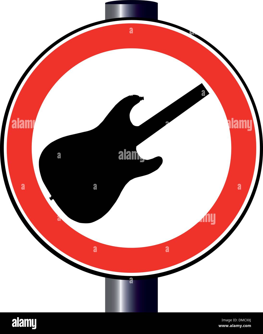 Spoof Guitar Traffic Sign Stock Vector Image & Art - Alamy