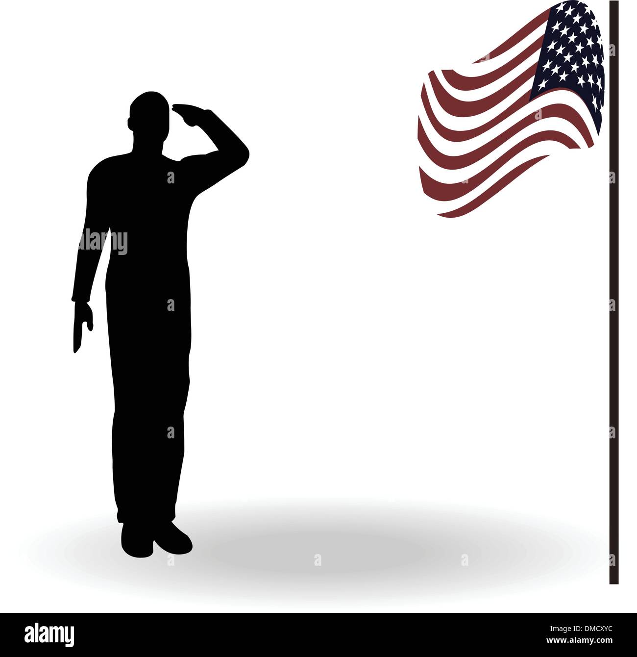Silhouette of an army soldier saluting Stock Vector Image & Art - Alamy