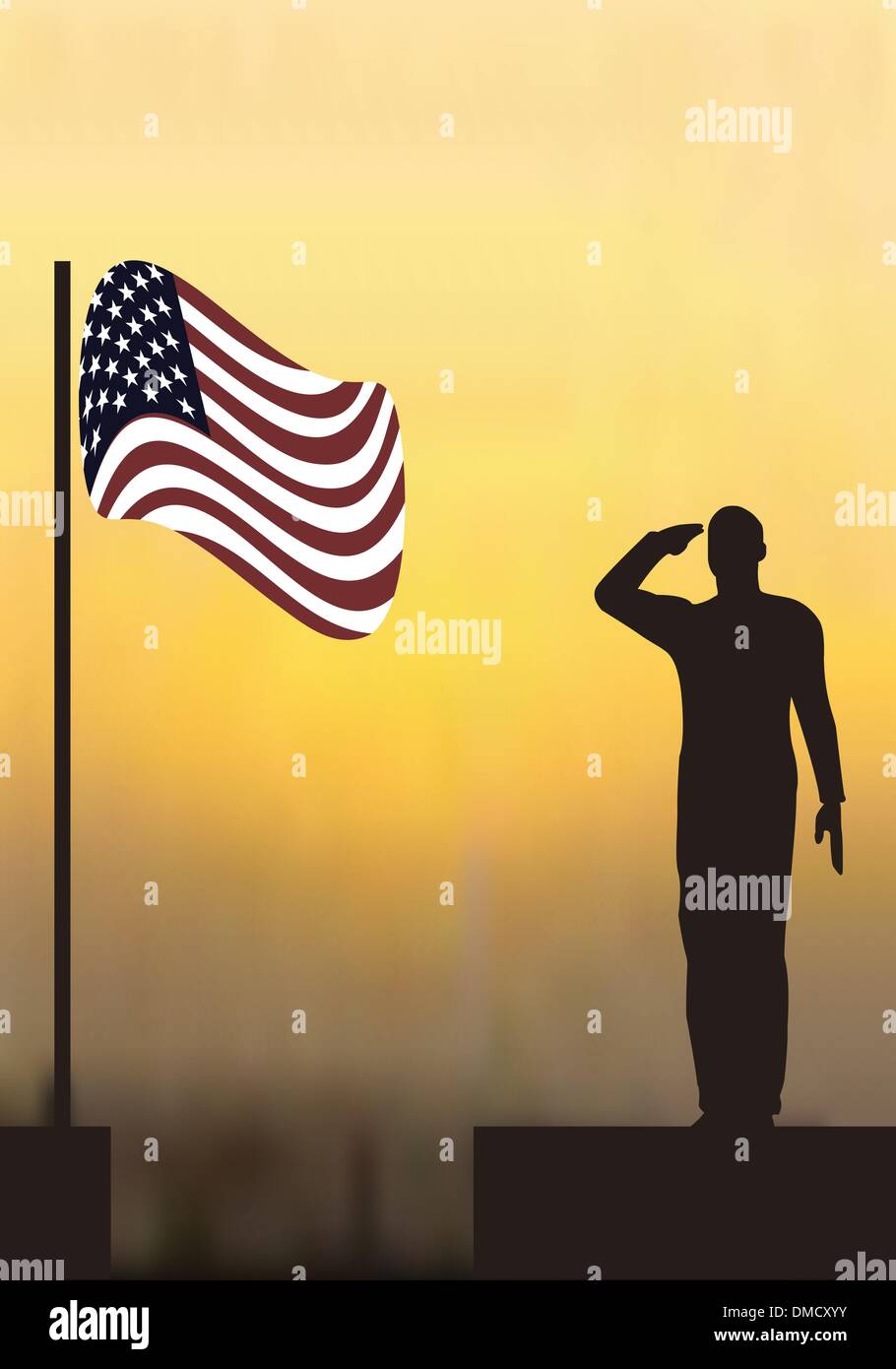 Silhouette of an army soldier saluting Stock Vector Image & Art - Alamy